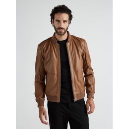 Blouson JCC "6010092-2", Herren, Gr. L, braun (cognac), Obermaterial: 100% Leder Lamm; Futter 100% Baumwolle; Ärmelfutter: 100% Polyester, Jacken