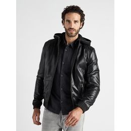 Bikerjacke JCC "15-9-2", Herren, Gr. L, schwarz, Obermaterial 100% Leder Lamm; Futter 100% Baumwolle; Ärmelfutter: 100% Polyester; Wattierung: 100% Polyester, Jacken