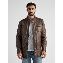 Lederjacke JCC "3102160", Herren, Gr. 48, braun (antique braun), Innenfutter: 50% Baumwolle / 50% Polyester / Obermaterial: 100% Lammleder (Glattleder) / Wattierung: 100% Polyester / Ärmelfutter: 100% Polyester, Jacken