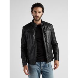 Lederjacke JCC "IK3", Herren, Gr. 48, schwarz, Obermaterial: 100% Rindsleder; Futter: 100% Baumwolle; Ärmelfutter: 100% Polyester, Jacken
