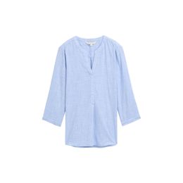 Tom Tailor Damen Bluse aus Baumwolle, blau, Uni, Gr. 36