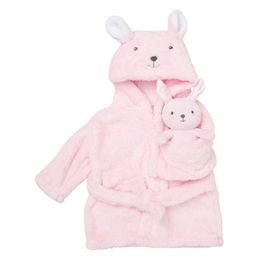 Rock a Bye Baby Boutique Set: Bademantel und Kuscheltier 'Hase' M&auml;dchen Gr&ouml;&szlig;e 89/164 rosa
