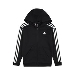 adidas Sportswear Athletic Zip-Up Hoodie 'Essentials 3-Stripes' boy Black size 128