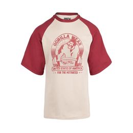 Gorilla Wear Shirt Herren Größe XXXL hellbeige / rot / weinrot