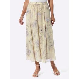 Classic Basics Damen Schlupfrock, beige, Gr. 26, gebl&uuml;mt, gemustert, mehrfarbig, 100% Polyester, R&ouml;cke