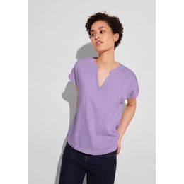 Street One Damen Shirtbluse, lila, Gr. 36, unifarben, Stoff, 100% Viskose, Blusen, aus softer Viskose
