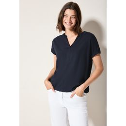 Cecil Damen Shirtbluse, blau, Gr. S, unifarben, Stoff, 100% Viskose, Blusen, aus softer Viskose