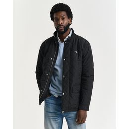 Gant Herren Steppjackeschwarz, Gr. L, unifarben, Web, Obermaterial: 100% Polyester, Jacken, mit Stehkragen