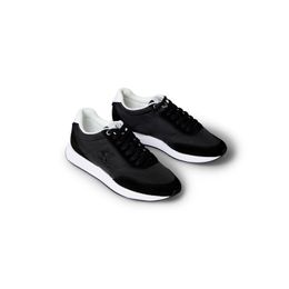 Sneaker Calvin Klein Jeans "RETRO RUNNER ESS MIX MAT", Damen, Gr. 40, schwarz, weiß, Synthetik, Textil, unifarben mit Farbeinsatz, Sportlich, Schuhe, Schnürschuh, Runner-Sneaker, Freizeitschuh mit seitlichem CK-Logo