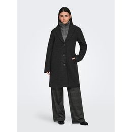 Jacqueline de Yong Kurzmantel JDY "JDYECHO LIFE COAT OTW NOOS", Damen, Gr. XS, schwarz (schwarz detail:melange), Web, Obermaterial: 100% Polyester, meliert, ca. Mitte Oberschenkel, V-Ausschnitt, Mäntel