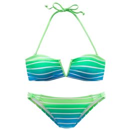 Venice Beach Bikini Damen Gr&ouml;&szlig;e XS himmelblau / neongr&uuml;n / wei&szlig;