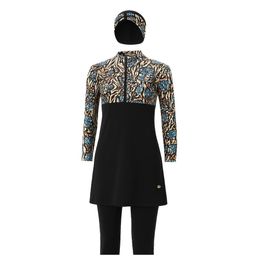 C&City Hidschab-Badeanzug Damen Größe M beige / azur / brokat / schwarz