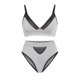 C&City Underwear Set Damen Gr&ouml;&szlig;e 90 hellgrau / schwarz