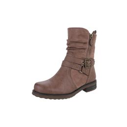 Ital-Design Stiefelette Damen Gr&ouml;&szlig;e 41 hellbraun Winterschuhe