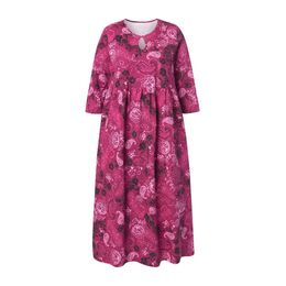 Ulla Popken Kleid Damen Gr&ouml;&szlig;e 58/60 cyclam / pink / schwarz / wei&szlig; Winterkleid