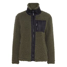 oxmo Fleecejacke 'Elin' Damen Gr&ouml;&szlig;e XL gr&uuml;n / schwarz