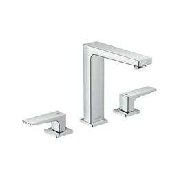 Hansgrohe 3-Loch-Waschtischarmatur 160 Metropol m HG, Pus-Op-Abl, Ausl. 152mm, chr (32515000)