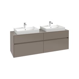 Villeroy & Boch V&B Waschtischunterschrank Collaro 160x54,8x50cm, f 2 WT, volcano black ; Villeroy & Boch (C02400VL)