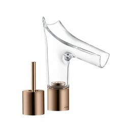 Hansgrohe 2-Loch-Waschtischarmatur Axor Starck V 110 mit Ablaufgarnitur, polished red gold (12115300)