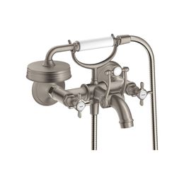 Hansgrohe Zwei-Griff-Sp&uuml;ltischarmatur Axor Montreux AP, A 224mm, m Kreuzgr., Edelstahl-Optik (16540800)