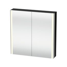 Duravit Uni-Spiegelschrank XSquare Steckd. F 80x80x15,5cm, sw hgl, 2 Tür, LED, wandhängend (XS7112040401000)