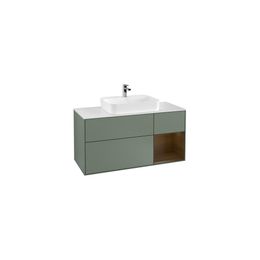 Villeroy & Boch V&B Waschtischunterschrank Wandbeleuchtung Finion 120cm, Pl w m, Rg re wal ven, Oli. m Lac ; Villeroy & Boch (G421GNGM)
