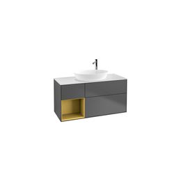 Villeroy & Boch V&B Waschtischunterschrank Finion 120cm, Pl w m, Reg gol m Lac, Anthrac. m ; Villeroy & Boch (F941HFGK)