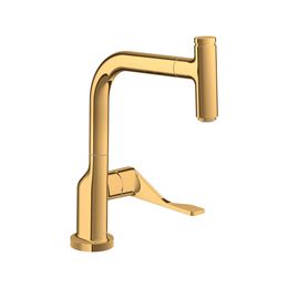 Hansgrohe Sp&uuml;ltisch-Einhebelmischer 230 Axor Citterio mit Ausziehbrause, polished gold optic (39861990)
