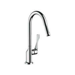 Hansgrohe Sp&uuml;ltisch-Einhebelmischer 250 Axor Citterio mit Ausziehbrause, Edelstahl-Optik (39835800)