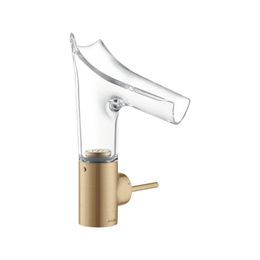 Hansgrohe Waschtisch-Einhebelmischer Axor Starck V 140 m Glas, unver Abl.garn, brush. bron (12112140)