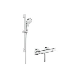 Hansgrohe Brausesystem Croma Select S 669mm Brausestange, m Thermostat, wei&szlig;/chrom (27013400)