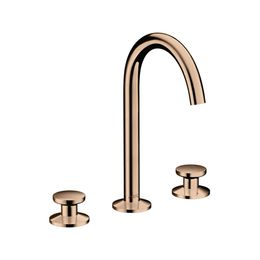 Hansgrohe 3-Loch-Waschtischarmatur Sel. 170 Axor One A 140mm, m Pus-Op-Abl, pol. r gol (48070300)
