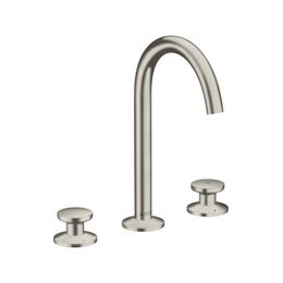 Hansgrohe 3-Loch-Waschtischarmatur Sel. 170 Axor One A 140mm, m Pus-Op-Abl, Edelstahl-Optik (48070800)