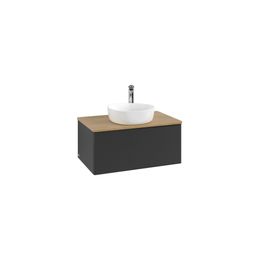Villeroy & Boch V&B Waschtischunterschrank mit Frontstruktur Antao 80x36x50cm, HL, WBP hon. Oa, bla m Lac ; Villeroy & Boch (K30151PD)