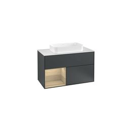 Villeroy & Boch V&B Waschtischunterschrank Wandbeleuchtung Finion 100, Pl w m, Reg li Oa ven, md bl. m Lac ; Villeroy & Boch (G241PCHG)