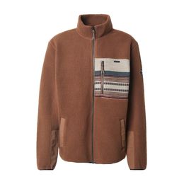 Iriedaily Fleece Jacket 'Wonderer Track' male Brown size XXL