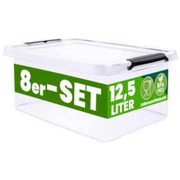 Deuba Aufbewahrungsbox 8er-Set Transparent 39x29x17cm 12,5L stapelbar