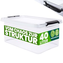 Deuba Aufbewahrungsbox Transparent 58x39x26cm 40L stapelbar