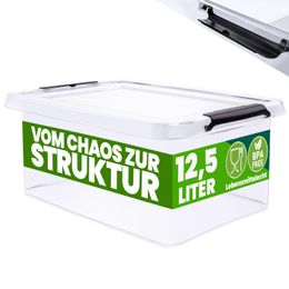 Deuba Aufbewahrungsbox Transparent 39x29x17cm 12,5L stapelbar