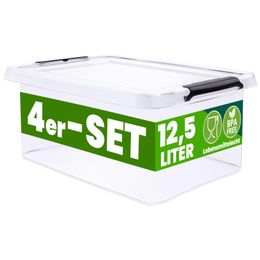 Deuba Aufbewahrungsbox 4er-Set Transparent 39x29x17cm 12,5L stapelbar