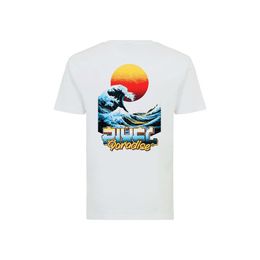 Oldskull Shirt 'Retro Pixel Wave Logo Graphic' female White size L