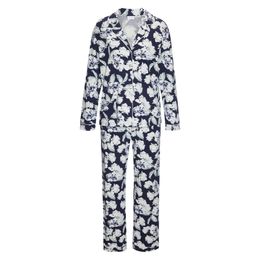 Lascana Pyjama Damen Gr&ouml;&szlig;e M navy / pastellgr&uuml;n / wei&szlig; Winterkleid