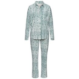 Vivance Pyjama Damen Gr&ouml;&szlig;e L cyanblau / wei&szlig; Winterkleid