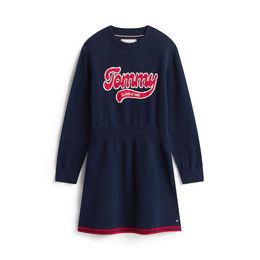 Tommy Hilfiger Kleid 'Varsity Intarsia' M&auml;dchen Gr&ouml;&szlig;e 92 dunkelblau / rot