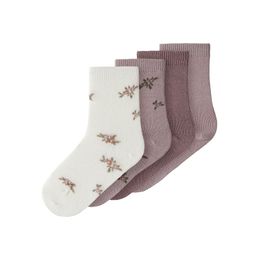 name it Socken Mädchen Größe 19/22 grün / mauve / altrosa / weiß
