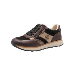 Tamaris Sneaker Damen Gr&ouml;&szlig;e 42 beige / dunkelbraun / rosegold / schwarz
