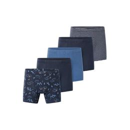Schiesser Boxershorts Jungen Gr&ouml;&szlig;e 128 blau / navy / t&uuml;rkis / wei&szlig;