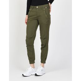 Relaxhose Gang "Gang Hosen Relaxed 94GERDA CARGO", Damen, Gr. 27, Normalgr&ouml;&szlig;en, gr&uuml;n (avocado), 60% Baumwolle, 35% Viskose, 5% Elasthan, Hosen Relaxhose