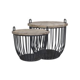 Chic Antique Shabby Sofatisch mit Holzdeckel 2er Set in schwarz | Gr.: onesize