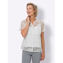 Sieh an! Kurzarm-Bluse in wei&szlig; | Gr.: 48
